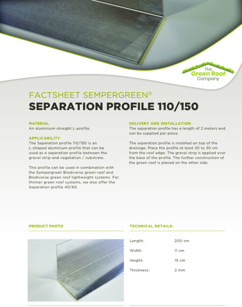 Separation Profiles & Gravel Retention Trims - The Green Roof Company